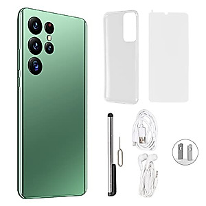 Hilitand S22 Ultra Unlocked Smartphone for Android 12, 4G Unlocked Cell Phone, 6.6" FHD Display Face ID, Dual SIM,10 Core,48MP 72MP,6800mAh,128GB Expandable WiFi,BT,FM,GPS Supported (Green-US)