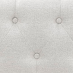 YUNLife Full Size Upholstered Daybed with Two Storage Drawers,Full Polyester Sofa Bed Storage Daybed Frame with Button on Back and Copper Nail on Waved Shape Arms for Bedroom Guest Room