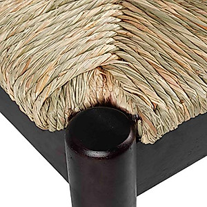 Collective Design Indoor/Outdoor Seagrass, Black Finish Frame Bench