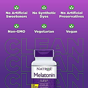 Natrol Melatonin 3mg, Strawberry-Flavored Dietary Supplement for Restful Sleep, 90 Fast-Dissolve Tablets, 90 Day Supply