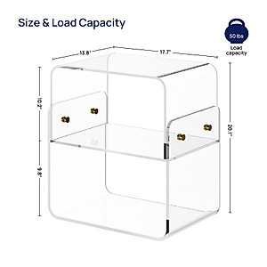 HMYHUM Acrylic Nightstand, 3 Tier Clear Bedside Table for Small Spaces, Modern Side/End Table for Bedroom, Easy Assembly, 17.7" L x 13.8" W x 20.1" H