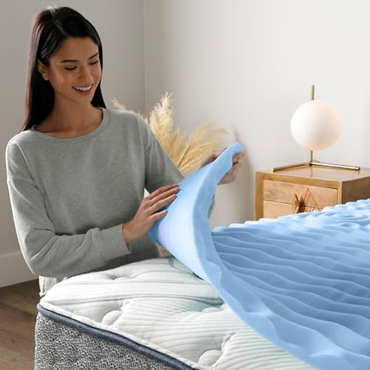 Serta Comfort Zone Cooling Memory Foam Mattress Topper, 1.5 Inch, Queen