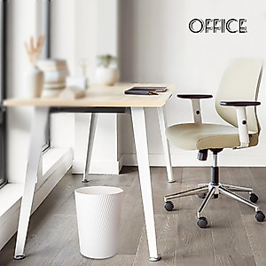 UUJOLY Small Trash Can Wastebasket Garbage Can Container Bins for Bathrooms, Laundry Room, Kitchens, Offices, Kids Rooms, Dorms (White)