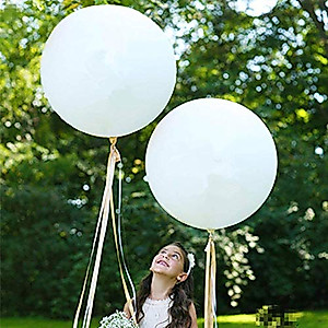 36 Inch White Balloon,Pack-6 Giant Balloons for Party/Birthdays/Wedding/Festivals Christmas and Event Decorations