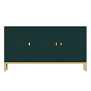 Boyel Living Sideboard Cabinet, Modern Storage Cabinet with 3-Door, Accent Cabinet for Living Room, Hallway, Entryway or Kitchen (Green)