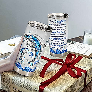 Fastpeace Daughter Gifts From Mom - Mothers Day, Birthday Gifts For Daughter - Graduation Gifts For Daughter, Daughter Gifts From Mom Dad, To My Daughter 2D Printing Tumbler 20oz