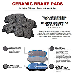 R1 Concepts Front Rear Brakes and Rotors Kit |Front Rear Brake Pads| Brake Rotors and Pads| Ceramic Brake Pads and Rotors|fits 2013-2022 INFINITI JX35, QX60; Nissan Murano, Pathfinder