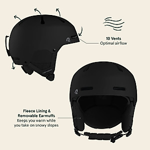 Retrospec Comstock Ski Helmet - Snowboard Helmet for Adults & Youth - Adjustable Fit Snow Helmet with Protective Shell and Breathable Vents for Men, Women, Boys & Girls