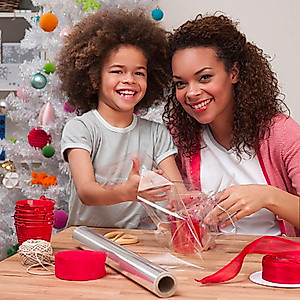 Tytroy 15in Roll Containing FOLDED 30in x 100ft Crystal Clear 2.5mil Gift Wrapping Cellophane Roll Perfect for Fruit/Gift Baskets Treats/Favors Flowers Desserts Xmas Birthday Arts & Crafts Wrapping or Decorations (folded 30in x 100ft)