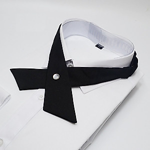 Tie for Men Women Adjustable Criss-Cross Bowtie School Uniform Pre Tied Bows for Girls Neck Tie Accessories PTK03 (Black New)