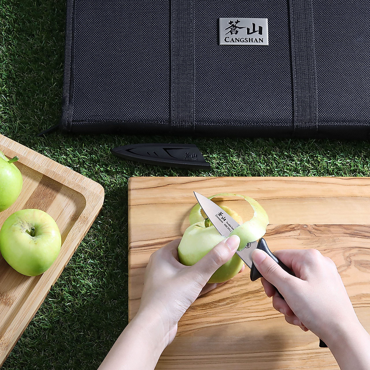 Cangshan Horizon Series 1026689 Swedish 14C28N Steel 7-Piece Travel Knife Bag Set