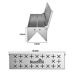 Stanbroil Premium Smoker Box for Gas & Charcoal Grill, Stainless Steel Wood Chip Box with Double V-shape Design