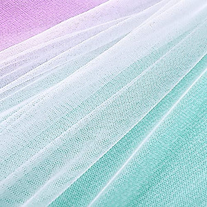 XiDi Curtains for Girls Bedroom Decor, Rainbow Curtains for Kids Room Decor, Purple Blackout Curtains for Little Girl Room, Unicorn Wall Decals Pink Curtains Green, 63 Inches Long 34 Wide 1 Panel