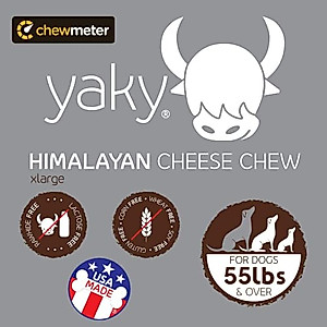 Chewmeter Himalayan Yaky Cheese Chew, 100% Natural, Long Lasting, Gluten Free, Healthy Dog Treats, Lactose & Grain Free, Stain Free, X-Large, For Dogs 55 Lbs & Over, 3 lb Bulk Tub, Packaging May Vary