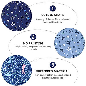 Healifty Floral Comforter 9Pcs Christmas Cotton Fabric Sheet Patchwork Cloth Quilting Precut Scraps Sewing Fabric for DIY Scrapbooking Mouth Cover Purse Bag Making 40x50cm (Blue) Floral Sheets