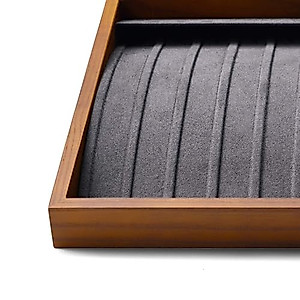 Oirlv Wood 13 Grids Necklace/Bracelet/Pendant Display Tray Jewelry Drawer Organizer Stackable Jewelry Trays(Grey)