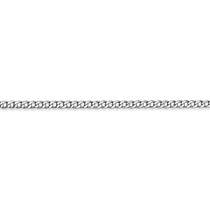 Sonia Jewels 14k White Gold 2.5mm Curb Cuban Link Chain Necklace - with Secure Lobster Lock Clasp 24"
