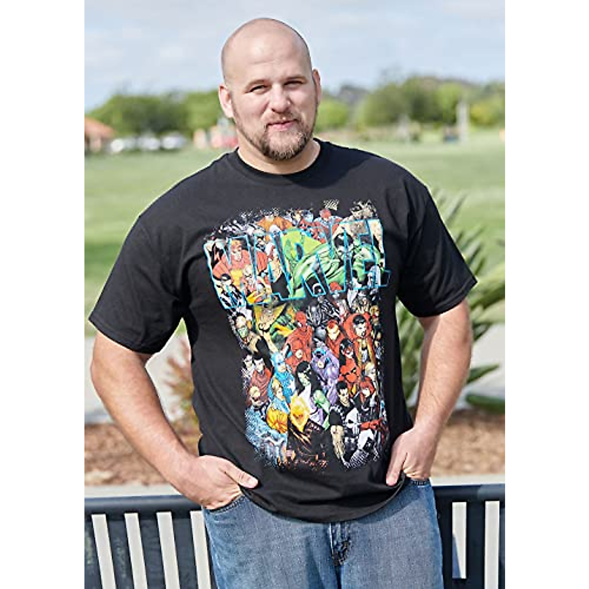 Marvel mens Marvel Team Ups Group Shot T-shirt novelty t shirts, Black, X-Large US