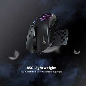 DREVO Owl Wireless RGB Gaming Mouse with 85G Lightweight, 2.4G Connectivity, 6 Programmable Buttons, PixArt PMW3325 Optical Sensor & Adjustable 6 Levels DPI