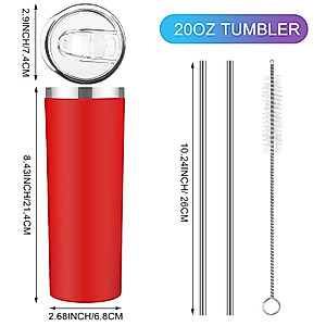 12 Packs Stainless Steel Skinny Tumblers with Lids and Straws 20 oz Double Wall Vacuum Insulated Tumbler Cup Graduation Teacher Nurse Gifts Mug with Cleaning Brush Cold Hot Drinks (Multicolored)
