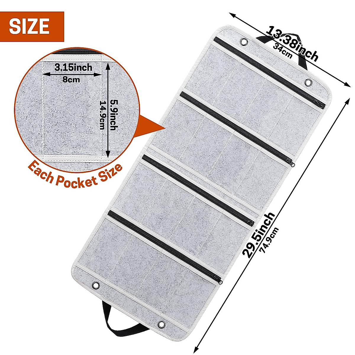 SWISSELITE Knife Display Bag, Felt Knife Display Case, Foldable Knife Storage Holder, Knife Carrying Organizer with 16 Slots