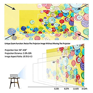 HHWKSJ Mini Projector 3600Lumens Portable LCD Projector Full HD 1080P Supported, Compatible with Smartphone, Games, Projector for Outdoor Movies