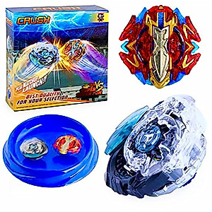 Crush Bey Battling Blades Starter Set | 1 Arena, 2 Launchers, 2 Burst Tops (Killer Deathscyther B-85, Doomscizor & Xcalibur)
