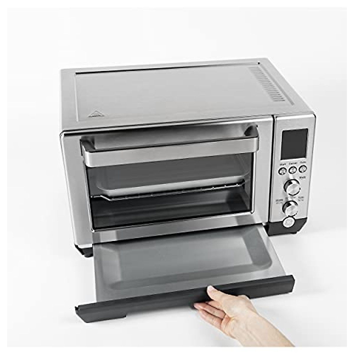 GE Convection Toaster Oven | Quartz Heating Technology | Large Capacity Toaster Oven Complete With 7 Cook Modes & Oven Accessories | Countertop Kitchen Essentials | 1500 Watts | Stainless Steel