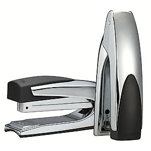 Bostitch Office Premium Executive Metal Desktop Stapler, Stand-Up Design, 20 Sheet Capacity, Staple Supply Indicator, Chrome