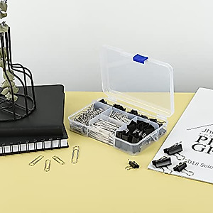 Binder Clips Paper Clips, EHME 340pcs Metal Office Clips Set with Paper Clamps Paperclips for Office and School Supplies, Assorted Large, Medium, Small Sizes