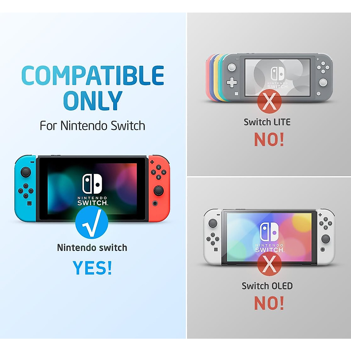 Mumba Dockable Case for Nintendo Switch, [Blade Series] TPU Grip Protective Cover Case Compatible with Nintendo Switch Console and Joy-Con Controller (Black)