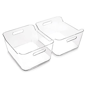 BINO | Plastic Organizer Bins, X-Large - 2 Pack | THE SOHO COLLECTION | Multi-Use Organizer Bins | Pantry Organizer & Freezer Organizer Bins | Plastic Storage Containers | Bins for Home & Kitchen Org
