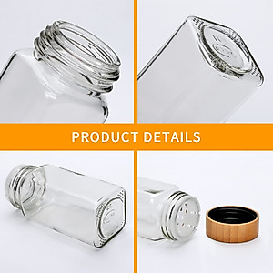 Datttcc 30 Pcs Spice Jars,4 OZ Glass Spice Jars with Bamboo Lids,Spice Jars with labels,Chalk Marker and Collapsible Funnel,Spice Containers for Spice Rack,Cabinet