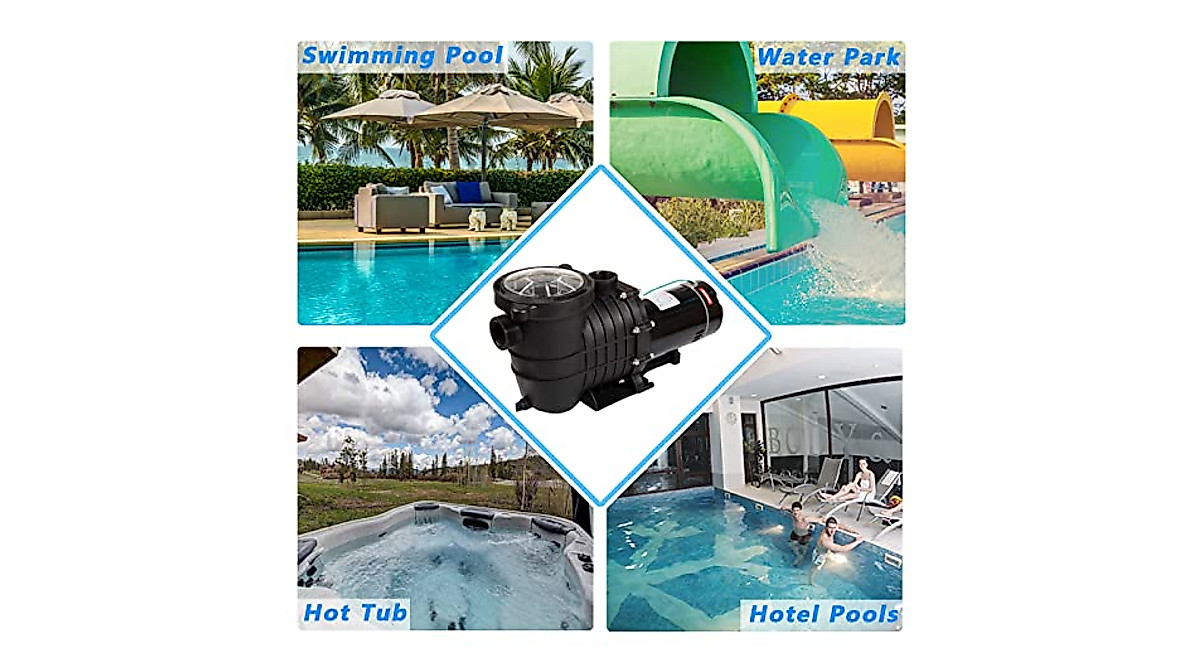 TOPWAY 2HP 110V Pool Pump - Powerful, Safe & Easy to Install