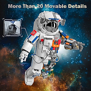 JMBricklayer Space Astronaut Building Sets for Teen Boys Girls Adult 70102, Flexible Space Toys, Cool Collectible Build and Display Spaceman Model with Display Stand, Christmas Birthday Gifts