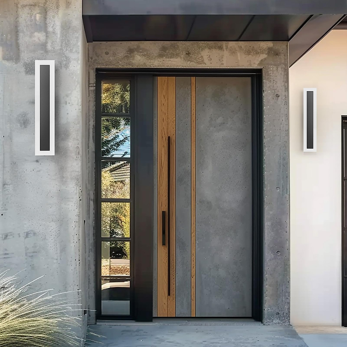 LamQee Long Outdoor Wall Lights Modern Exterior Lighting Fixtures for House, LED Linear Outdoor Wall Sconces Lighting for Porch Patio Garage Door Yard Indoor, Waterproof 3000K, 15.8 Inch