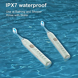 Electric Sonic Toothbrush,Battery Powered Portable Waterproof Soft Hair Electric Toothbrush with 3 Brush Head 5 Modes,Suitable for Daily Oral Care,Business Travel and Holiday Use(battery not included)