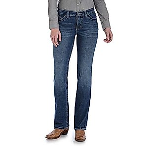 Wrangler Women's Willow Mid Rise Performance Waist Boot Cut Ultimate Riding Jean, Davis, 13-34