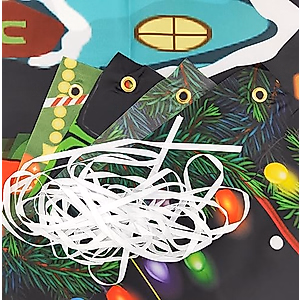 JKQ Welcome to Whoville Backdrop Banner 73 x 43 Inch Large Size Christmas Banner with Xmas Tree Gifts Signs Xmas Party Decorations Christmas Holiday Indoor Outdoor Photo Booth Props