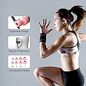Bluetooth Headphones Wireless Earbuds Bluetooth 5.1 Running Headphones IPX7 Waterproof Earphones with 10 Hrs Playtime HiFi Stereo Noise Cancelling Headsets for Workout Gym
