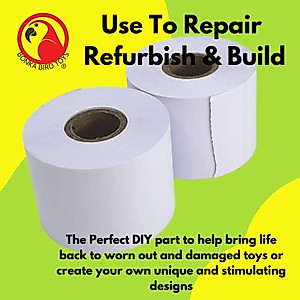 Bonka Bird Toys 3300 Pack Two (2) Small Shredmaster Refill Paper Roll Chew Shred Forage Natural Safe Till Cashier Receipt Replacement for 0038 Small Shredmaster