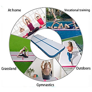 Lucear Inflatable Air Gymnastics Mat Training Mats 10ft/13ft/16ft/20ft Gymnastics Tracks for Home Use/Training Blue