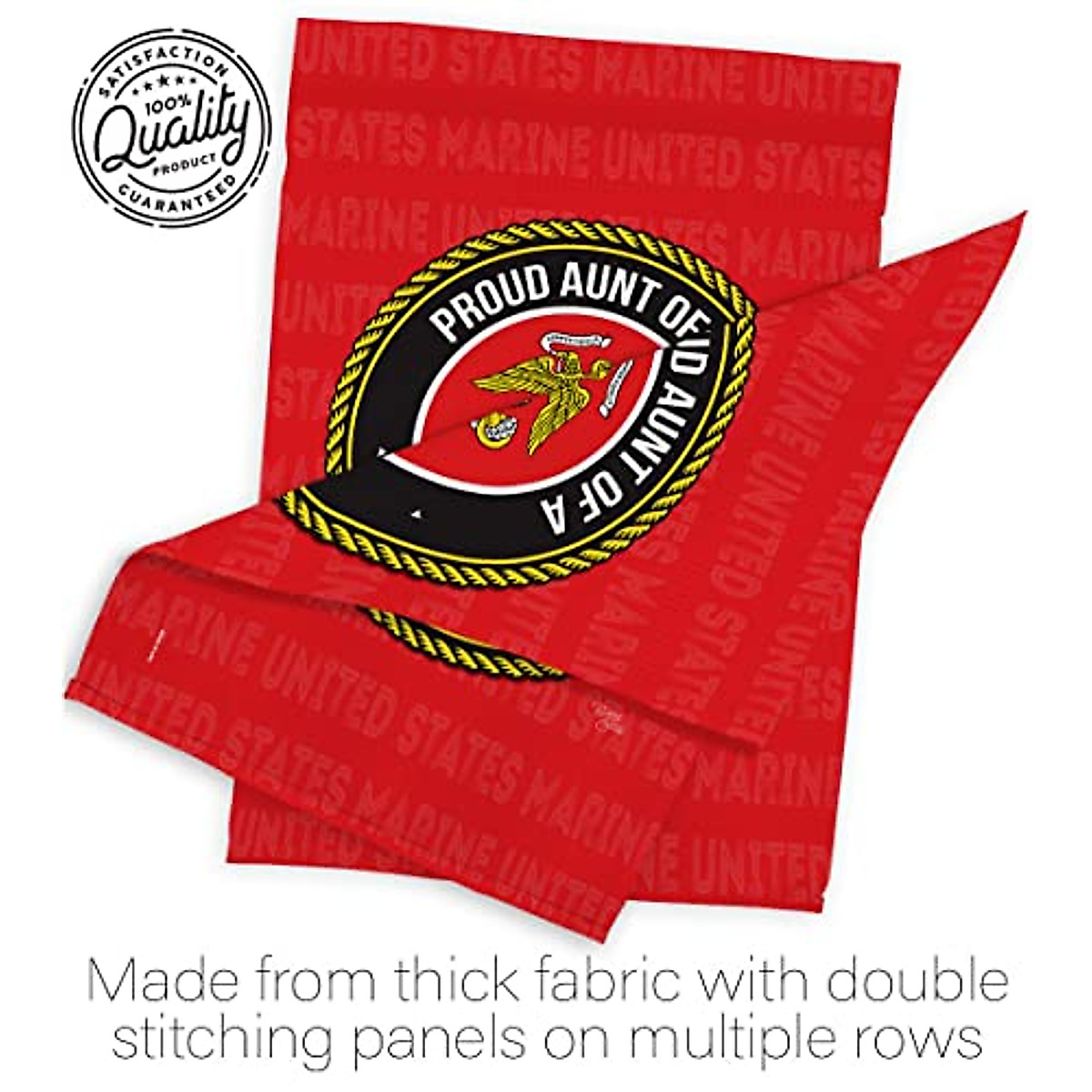 Breeze Decor Proud Aunt Garden Flag Set with Stand Armed Forces Marine Corps USMC Semper Fi United State American Military Veteran Retire Official House Yard Gift Double-Sided, Made in USA