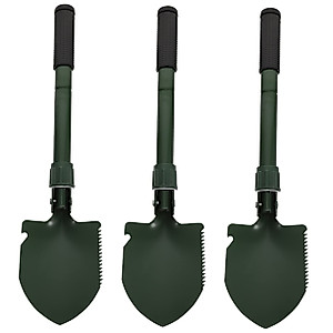 CLISPEED 3 Sets Snow Shovel Tri- Fold Handle Shovel Weeding Shovel Spade Shovel Soil Trowel Multipurpose Tool Pointed Garden Trowel Flower Shovel Beach Shovel Snow Removal Stainless Steel