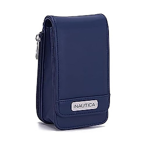 Nautica Catalina RFID Women’s Crossbody Bag, Vegan Leather Compact Cell Phone Shoulder Travel Purse Holder, Indigo