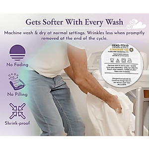 1000 Thread Count, Soft & Smooth, 100% Cotton Sateen Weave, Hotel-Quality, Set of 2 Classic Style Bright White Pillow Cases Standard Size Fits Std & Queen Size Pillows