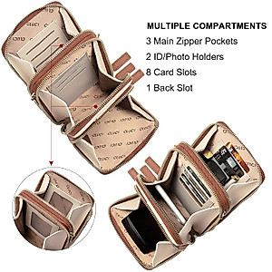 CLUCI Small Crossbody Bag for Women Leather Cellphone Shoulder Purses Fashion Travel Designer Wallet Beige with brown