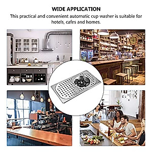 Automatic Cup Washer G1 2 Glass Washer Coffee Shop Sink Bar Counter High Pressure Rinser 4 Ports Process Desktop Embedded Commercial Glass Washers (FC-12-1 small glass washer [primary color])