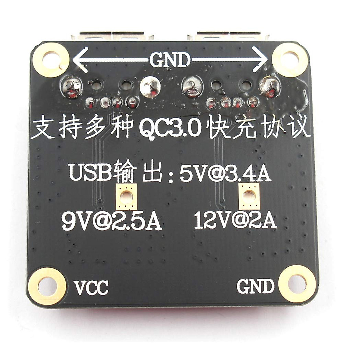 (2 Pack) JacobsParts 48W Dual USB QC 3.0 Fast Charge Step-Down Buck Module Power 12V 24V DC Input