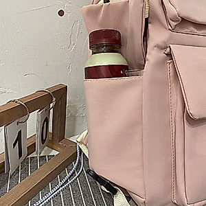 Simple Canvas Backpack Large Capacity College Student Hit Color Laptop Schoolbag